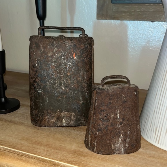 Accents | Vintage Antique Primitive Rustic Cowbells Set Of 2 | Poshmark